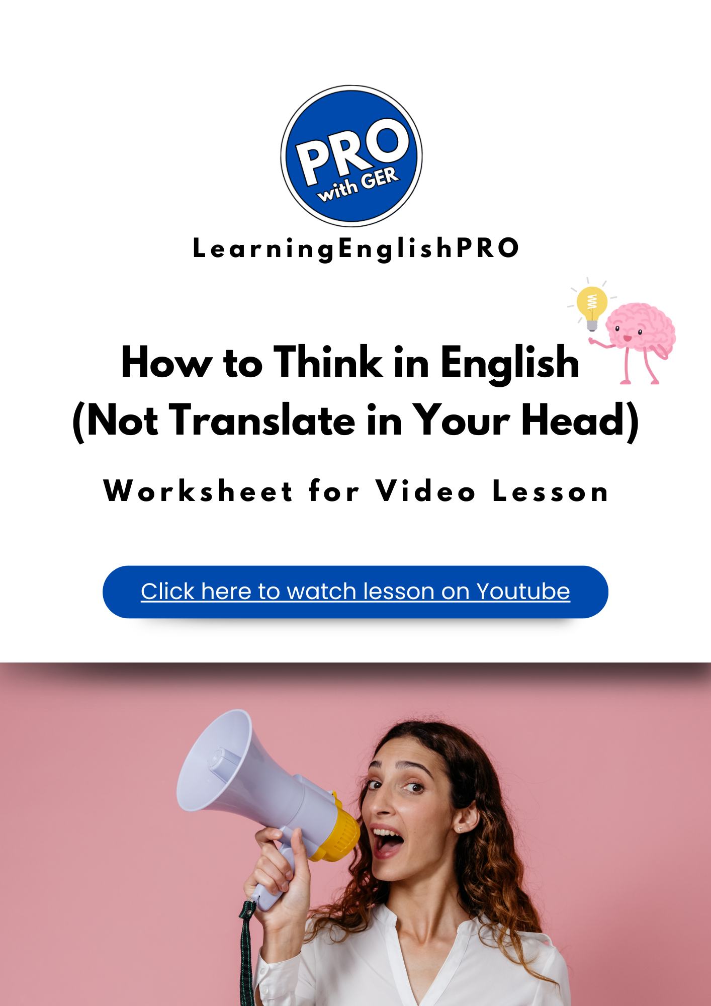 How to Think in English – Fluency Training Worksheet ...